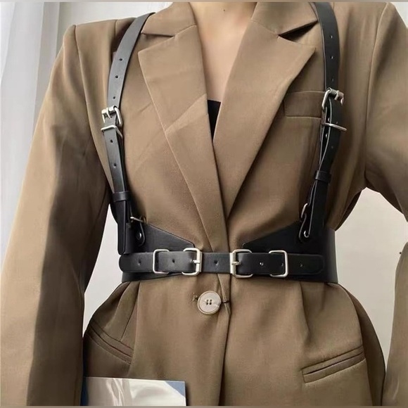 Other | Punk Wasit Belt Fashion Body Harness Black Leather Waist Belts ...